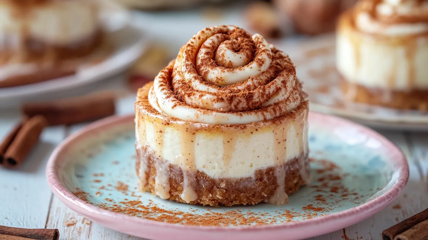 No Bake Mini Cinnamon Roll Cheesecake : The Best Dessert Ever