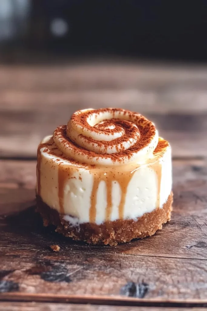 No Bake Mini Cinnamon Roll Cheesecake : The Best Dessert Ever