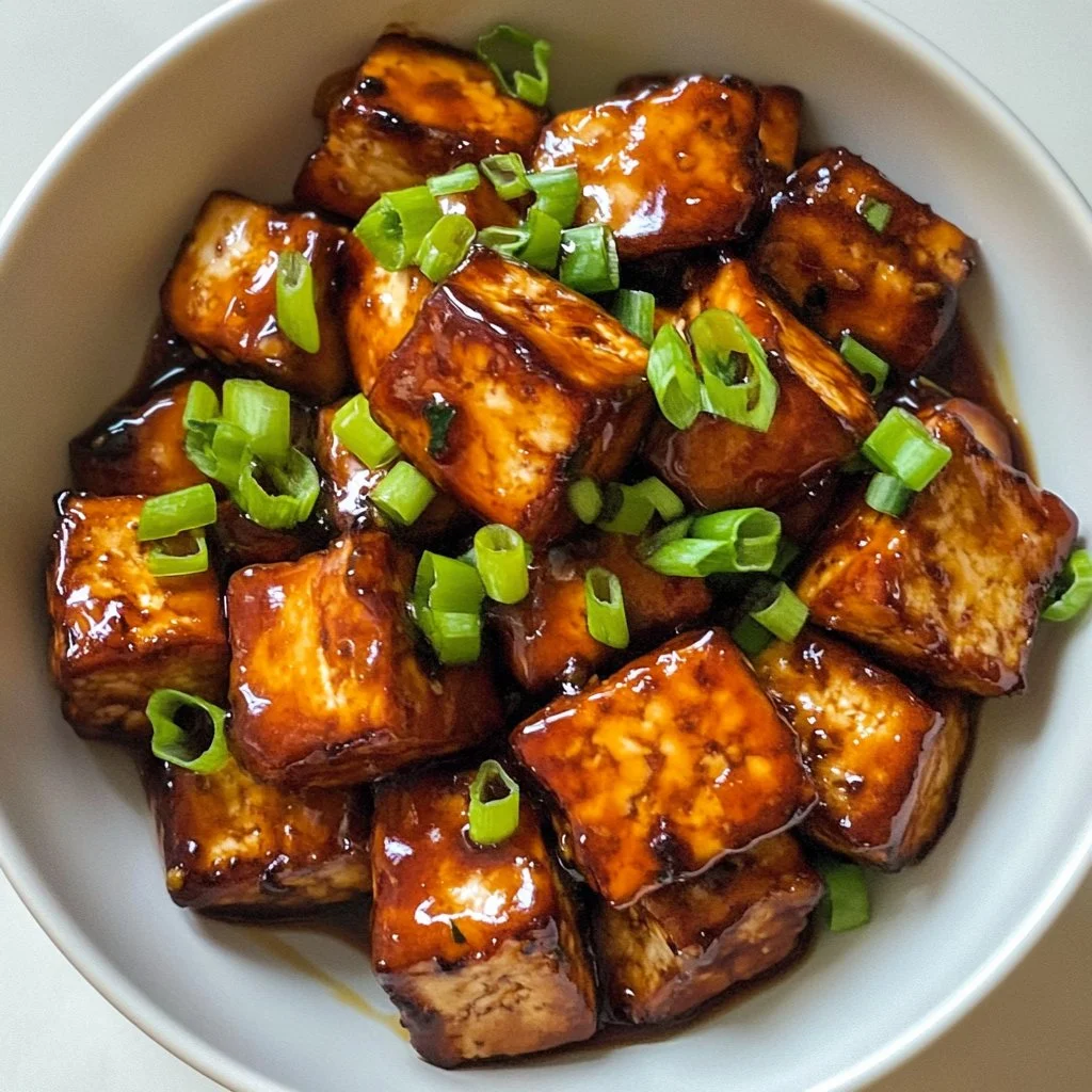Sticky Glazed Maple Miso Tofu