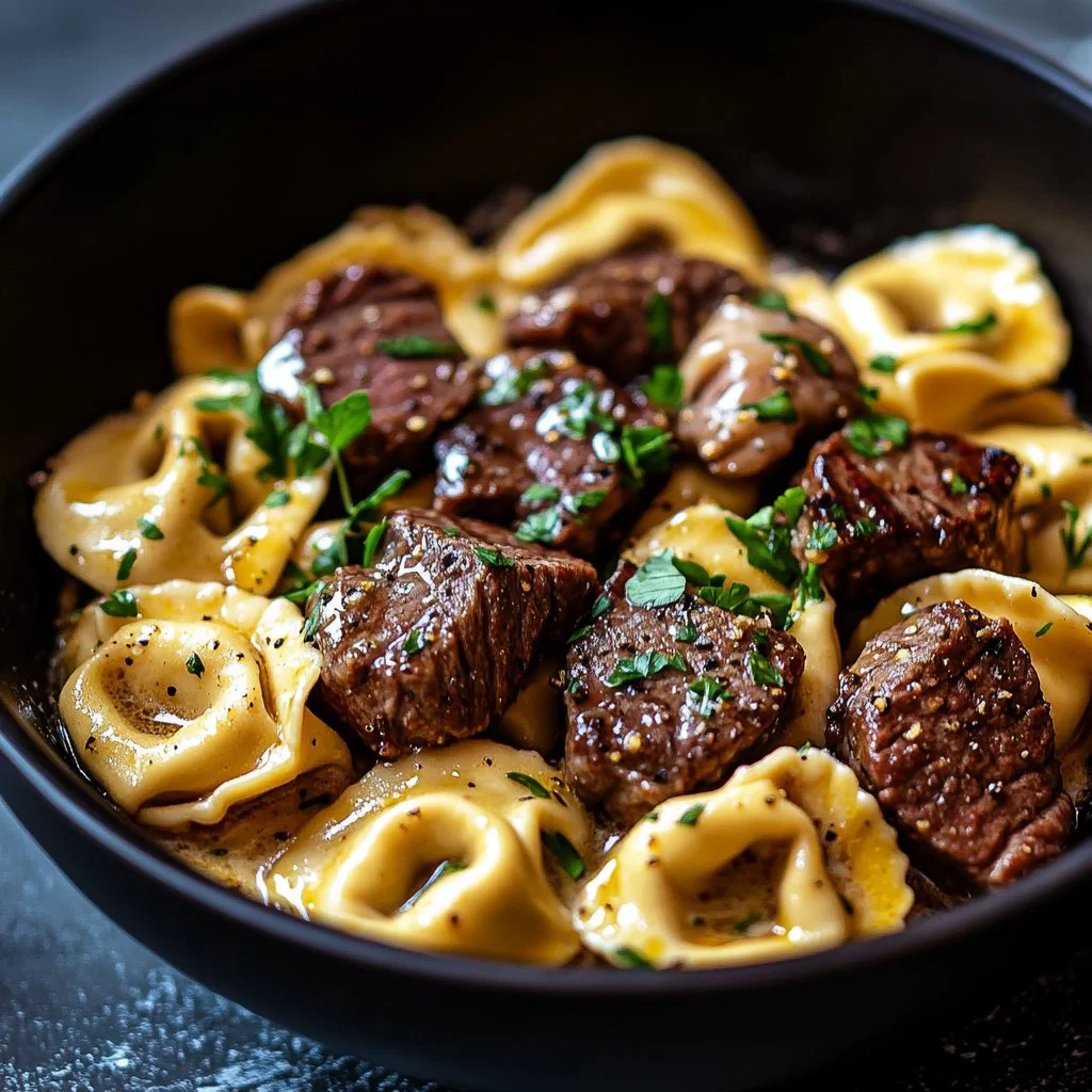 Cracked Garlic Steak Tortellini in Creamhouse Sauce Bliss